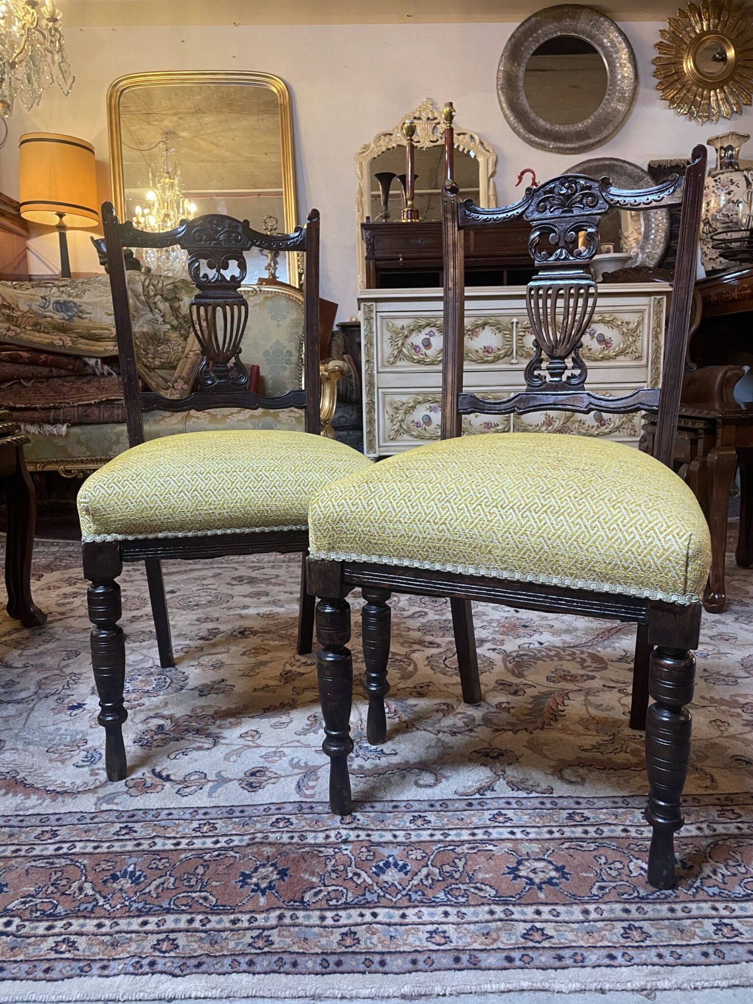 Nice Pair of Edwardian Hallway Chairs. - Vintage Dublin