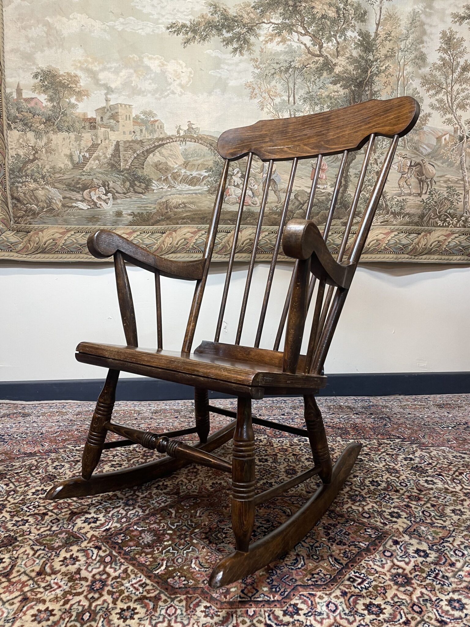 Lovely Spindle Back Scandinavian Rocking Chair - Vintage Dublin